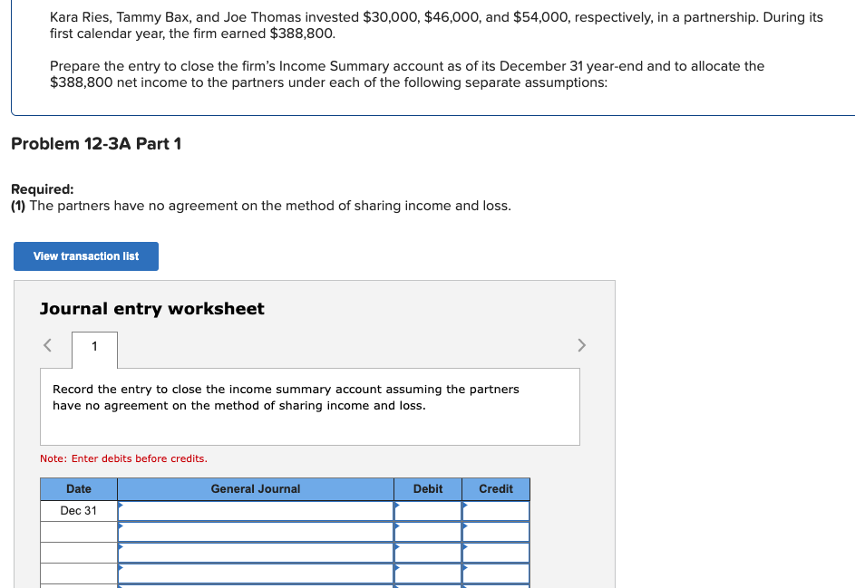 Solved Kara Ries, Tammy Bax, and Joe Thomas invested | Chegg.com