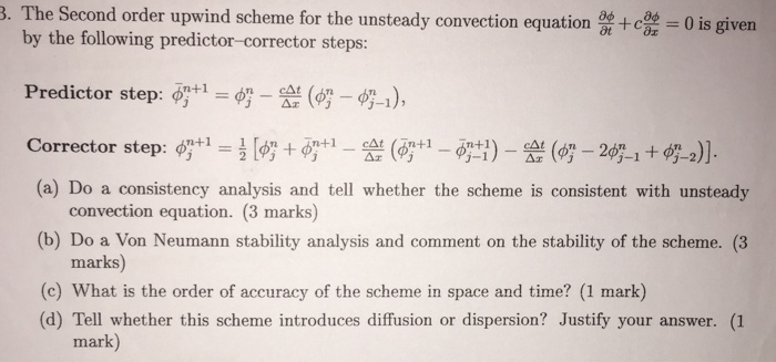 . The Second order upwind scheme for the unsteady | Chegg.com
