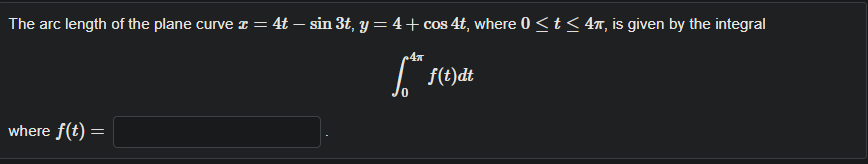 Solved The arc length of the plane curve | Chegg.com