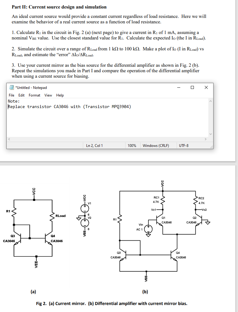Part II: Current source design and simulation An | Chegg.com