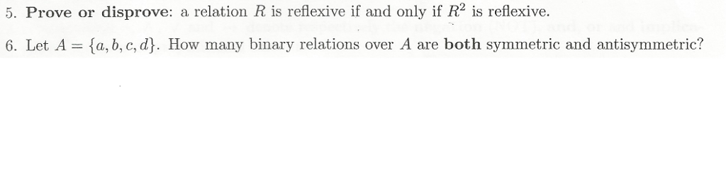 Solved 5. Prove or disprove: a relation R is reflexive if | Chegg.com