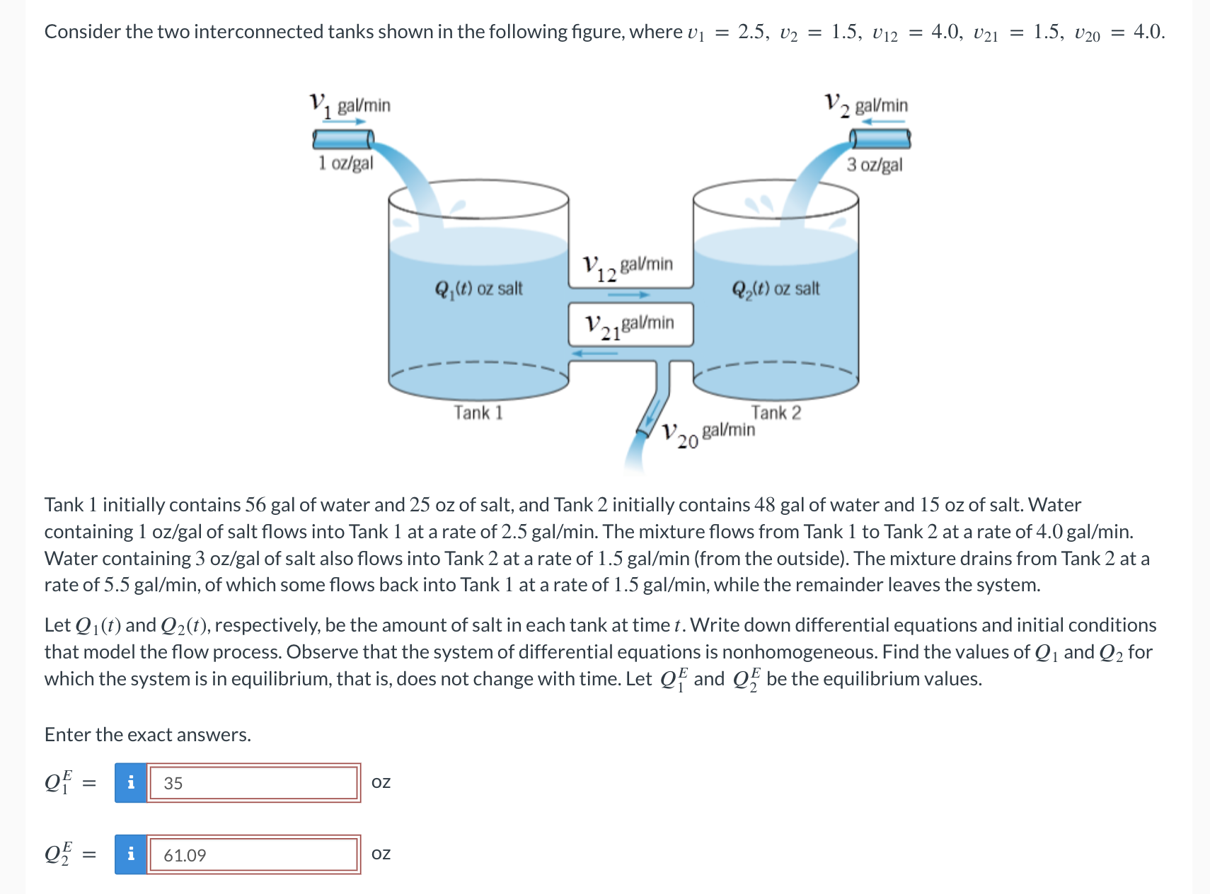 Solved Consider the two interconnected tanks shown in ﻿the | Chegg.com