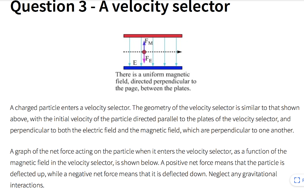Solved Question 3 - A velocity selector ΕΙ There is a | Chegg.com