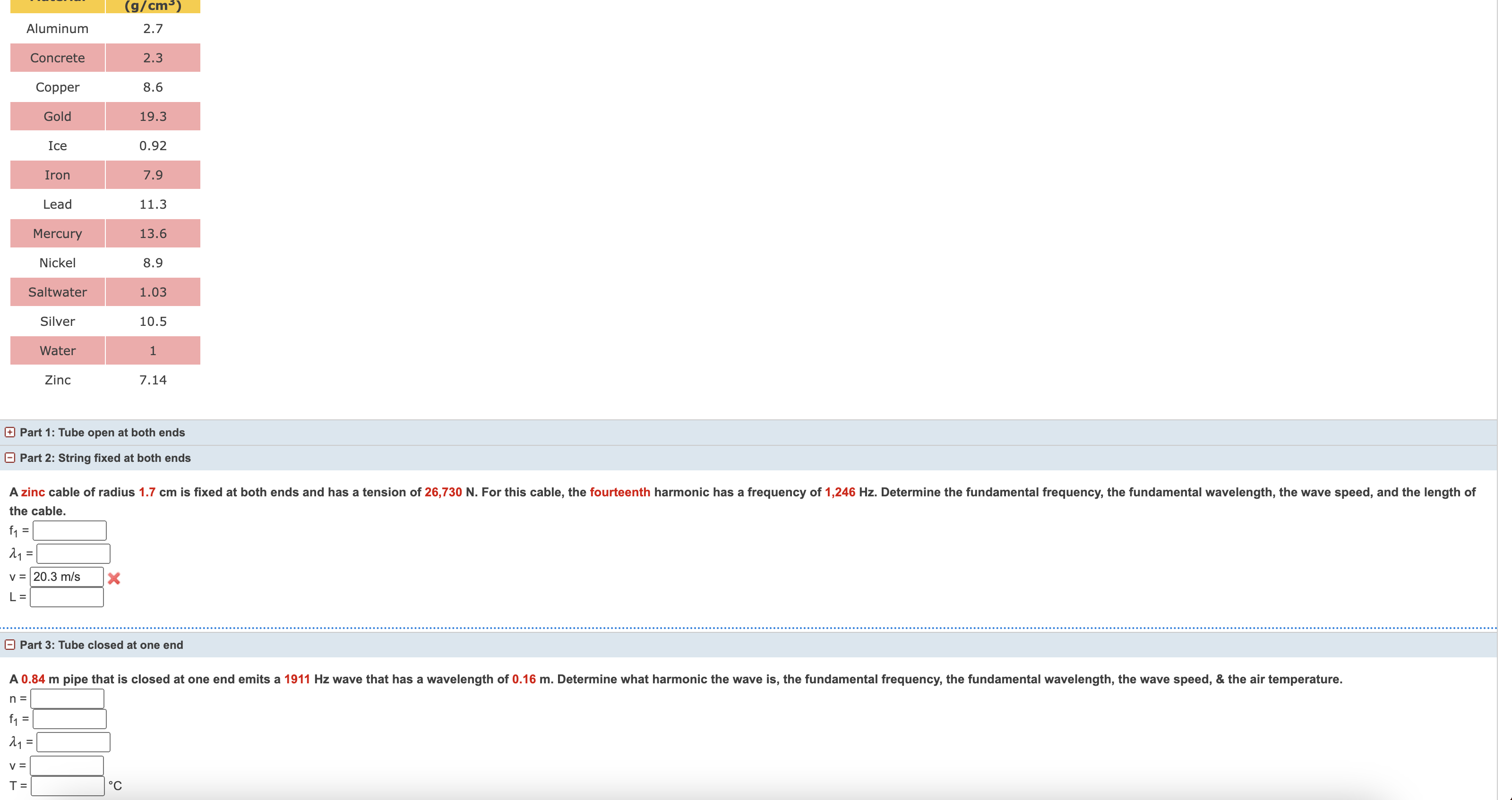 Part 1: Tube open at both ends Part 2: String fixed | Chegg.com