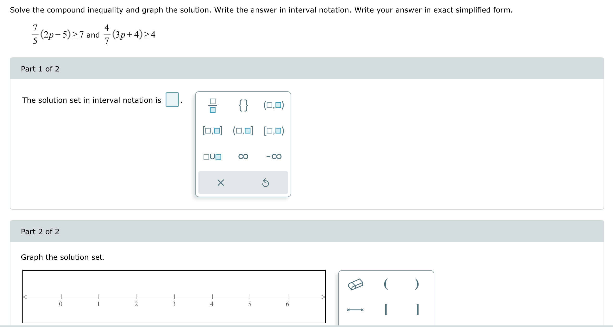 Solved Solve the compound inequality and graph the solution. | Chegg.com