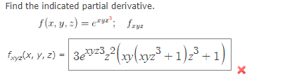 Solved Find the indicated partial derivative. | Chegg.com
