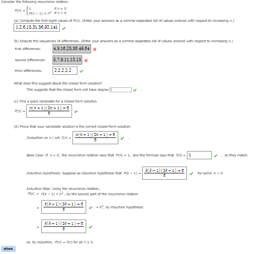 Solved Consider the following recurrence relation. Pili in | Chegg.com