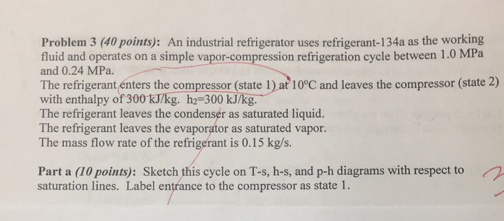 Solved Problem 3 (40 points): An industrial refrigerator | Chegg.com