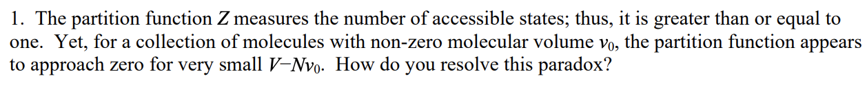 Solved 1. The partition function Z measures the number of | Chegg.com
