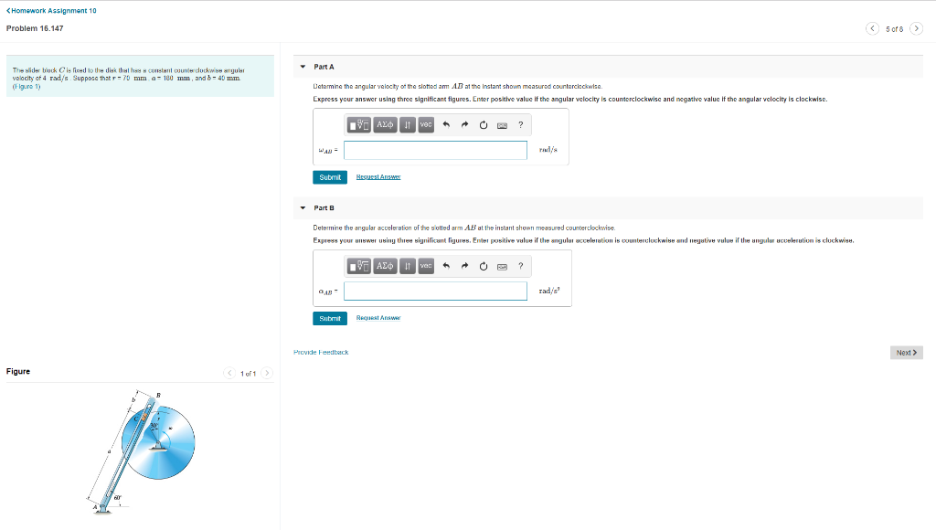 Solved The slider block C is fixed to the disk that has a | Chegg.com