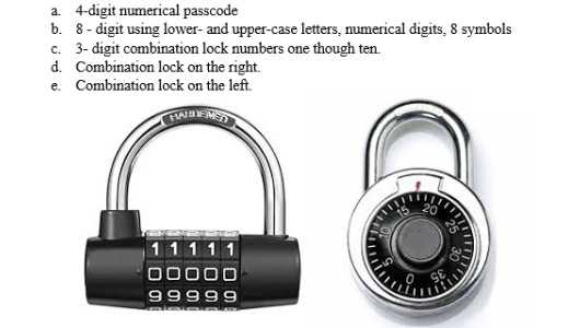 Solved a. 4-digit numerical passcode b. 8- digit using | Chegg.com