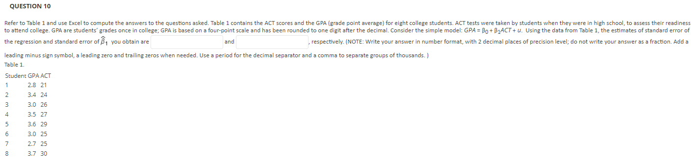 Solved QUESTION 1 Consider the following OLS regression line | Chegg.com
