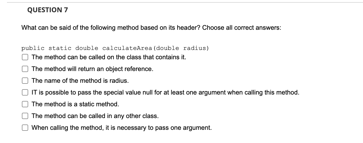 Solved What can be said of the following method based on its | Chegg.com