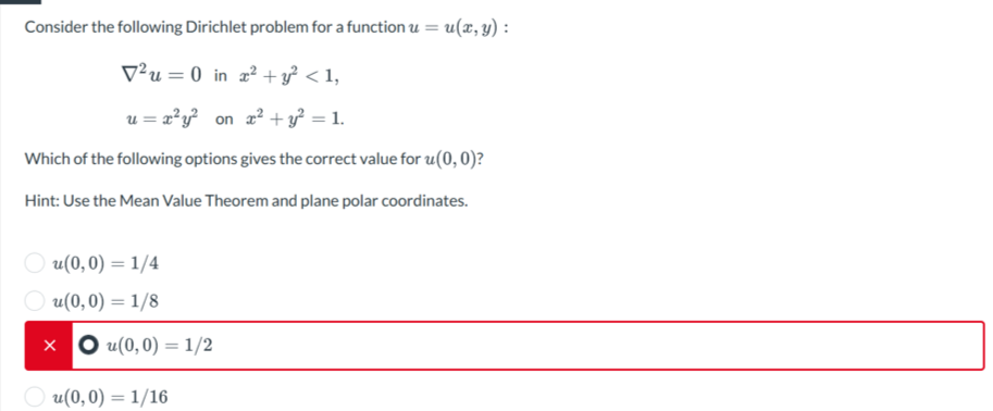 Solved Consider the following Dirichlet problem for a | Chegg.com
