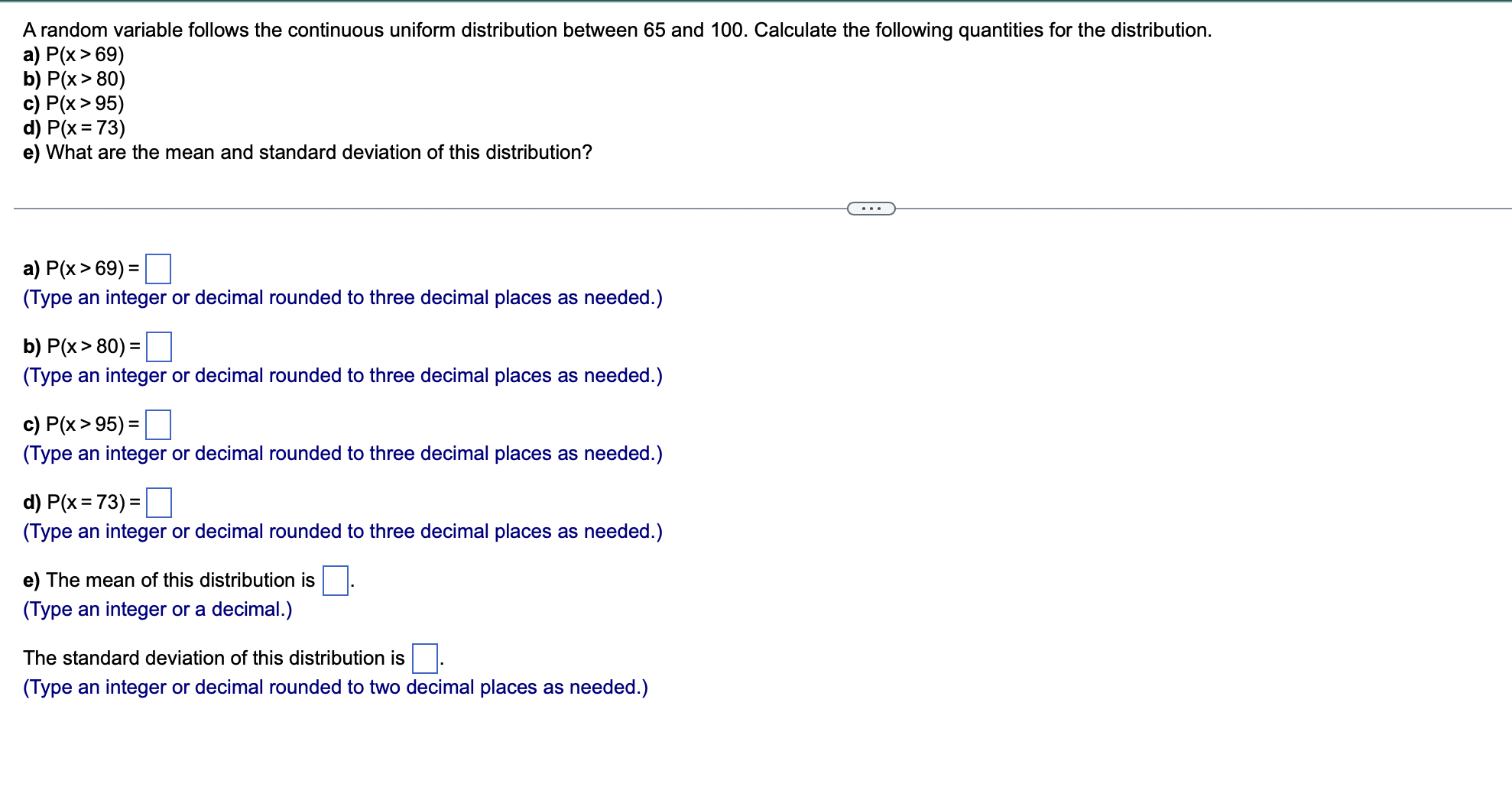 Solved A random variable follows the continuous uniform | Chegg.com
