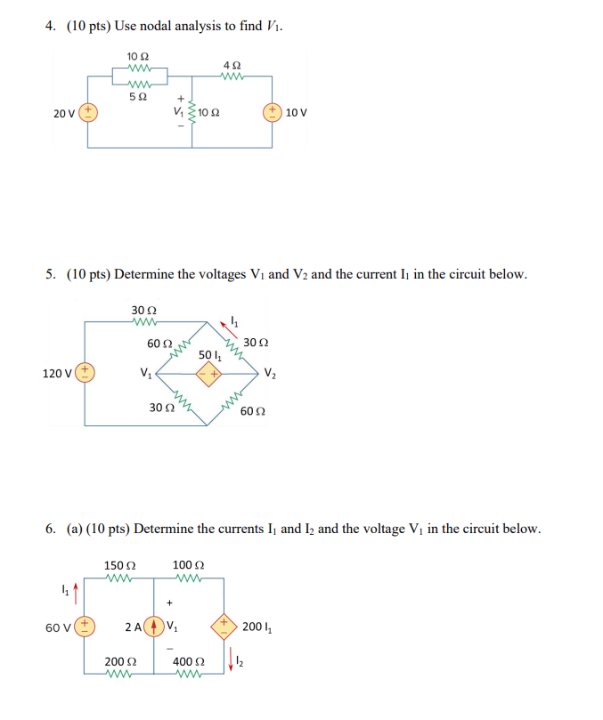 Solved 1. Use mesh analysis to find i1 and i2 2.use mesh | Chegg.com