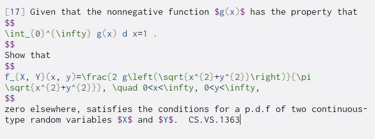 Solved [17] Given that the nonnegative function $g(x)$ has | Chegg.com
