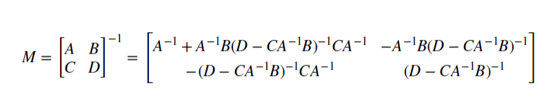 Solved The inverse of regular quadratic block matrix M of | Chegg.com
