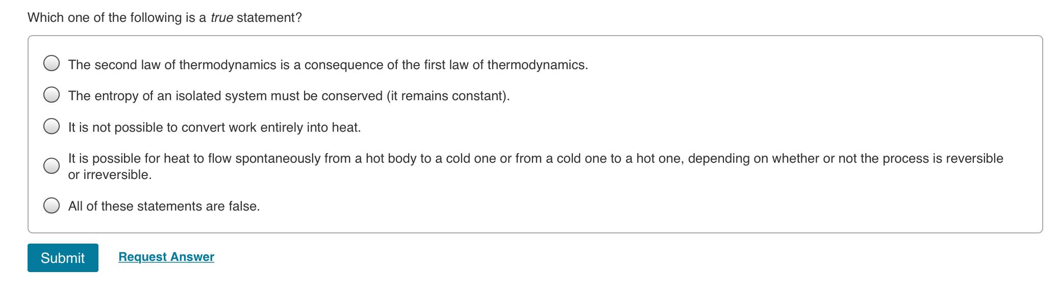 Solved Which one of the following is a true statement? The | Chegg.com