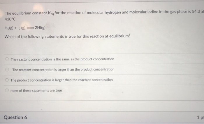 Solved The equilibrium constant Keg for the reaction of | Chegg.com