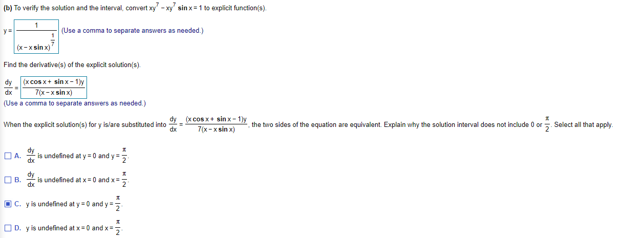 Solved (b) To verify the solution and the interval, convert | Chegg.com