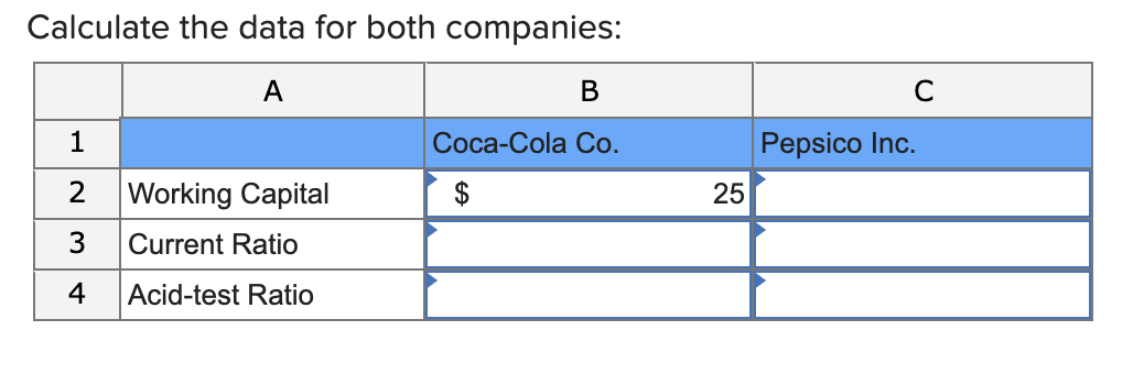 Solved Benchmark Assignment - Coca-Cola Co. & Pepsico | Chegg.com