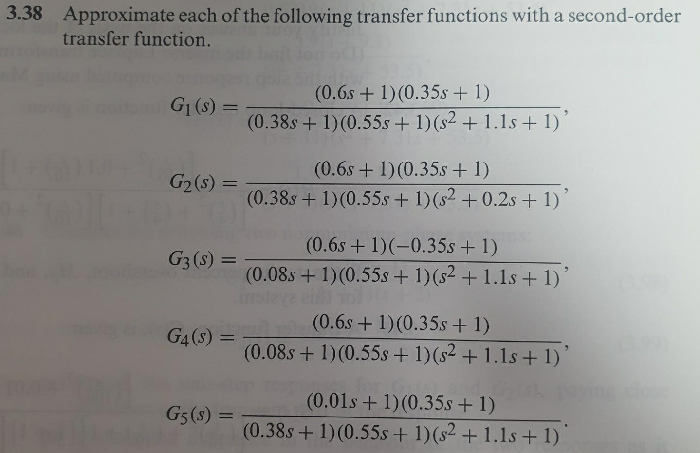 Solved 3.38 Approximate each of the following transfer | Chegg.com