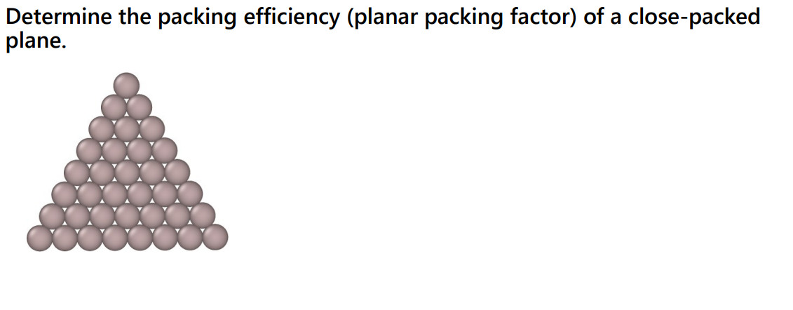 Solved Determine the packing efficiency (planar packing | Chegg.com