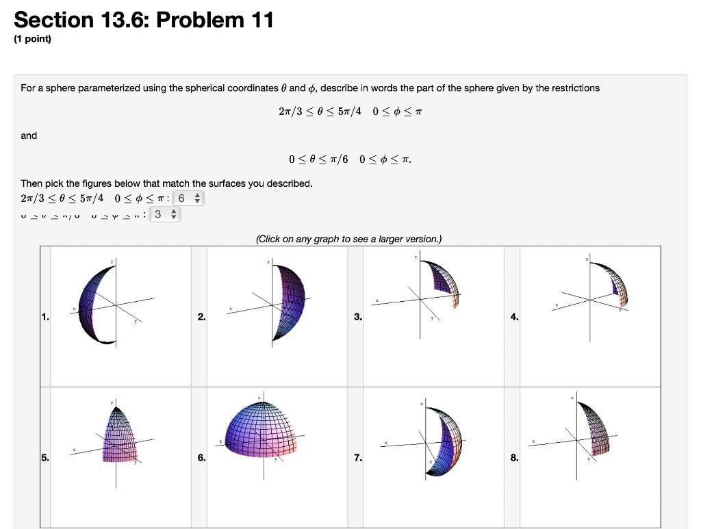 Solved Section 13.6: Problem 11 (1 point) For a sphere | Chegg.com