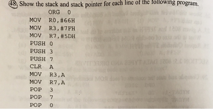 Solved Show the stack and stack pointer for each line of the | Chegg.com