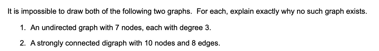 Solved It is impossible to draw both of the following two | Chegg.com