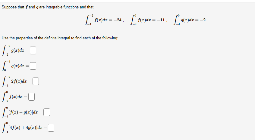 Solved Suppose that f and g are integrable functions and | Chegg.com