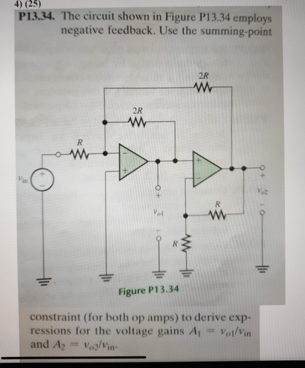 Solved 4) (25) P13.34. The circuit shown in Figure P13.34 | Chegg.com