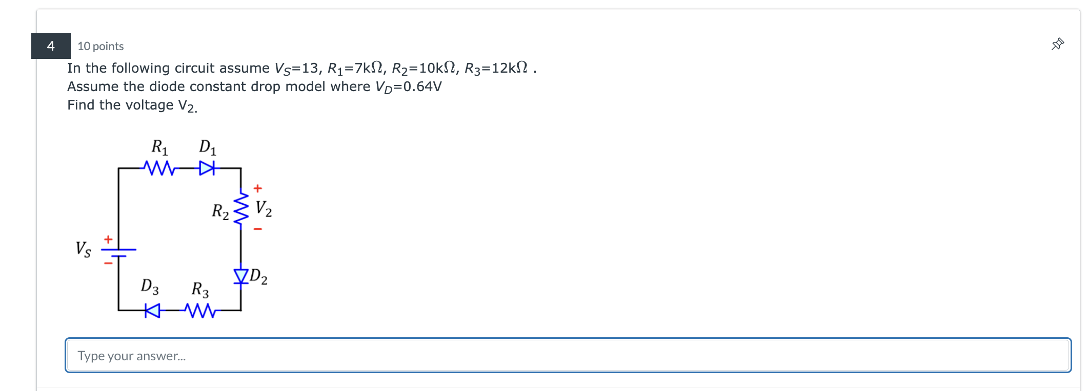 Solved 410 ﻿pointsIn ﻿the following circuit assume | Chegg.com