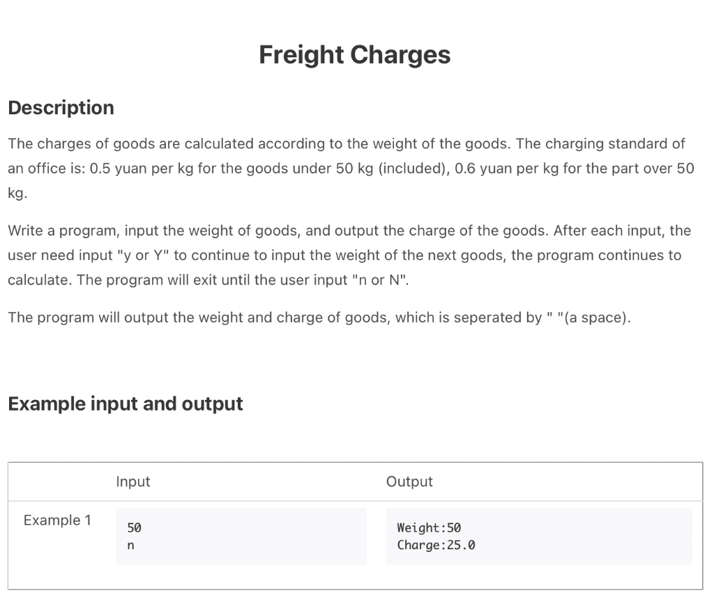Solved Freight Charges Description The charges of goods are | Chegg.com