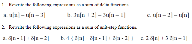 Solved 1. Rewrite the following expressions as a sum of | Chegg.com