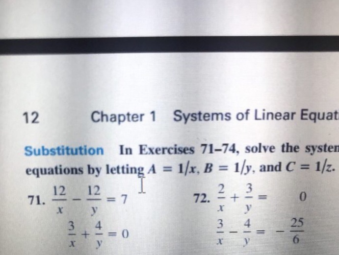 Solved 12 Chapter 1 Systems of Linear Equat Substitution In | Chegg.com