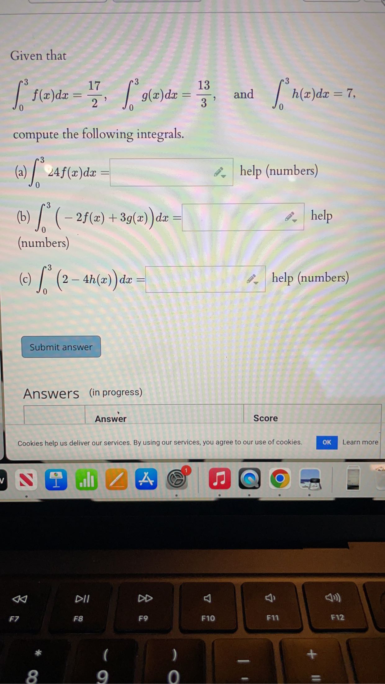 Solved Given that ∫03f(x)dx=217,∫03g(x)dx=313, and | Chegg.com
