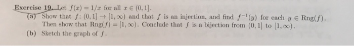 Solved Let f(x) = 1/x for all r elementof (0, 1]. Show that | Chegg.com