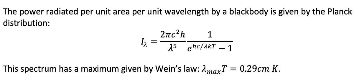 Solved The power radiated per unit area per unit wavelength | Chegg.com