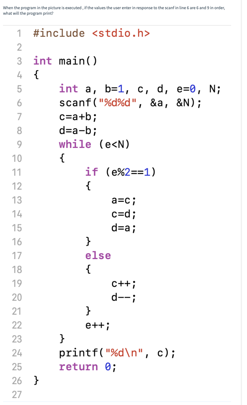 Solved When the program in the picture is executed, if the | Chegg.com