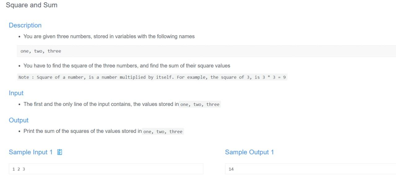 Solved Square and Sum Description • You are given three | Chegg.com