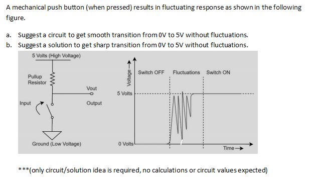 Solved A mechanical push button (when pressed) results in | Chegg.com
