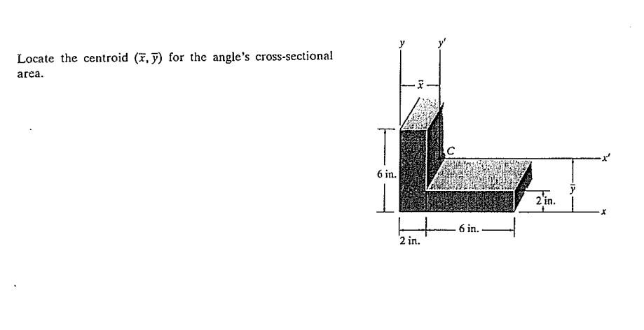 Solved Locate the centroid (xˉ,yˉ) for the angle's | Chegg.com