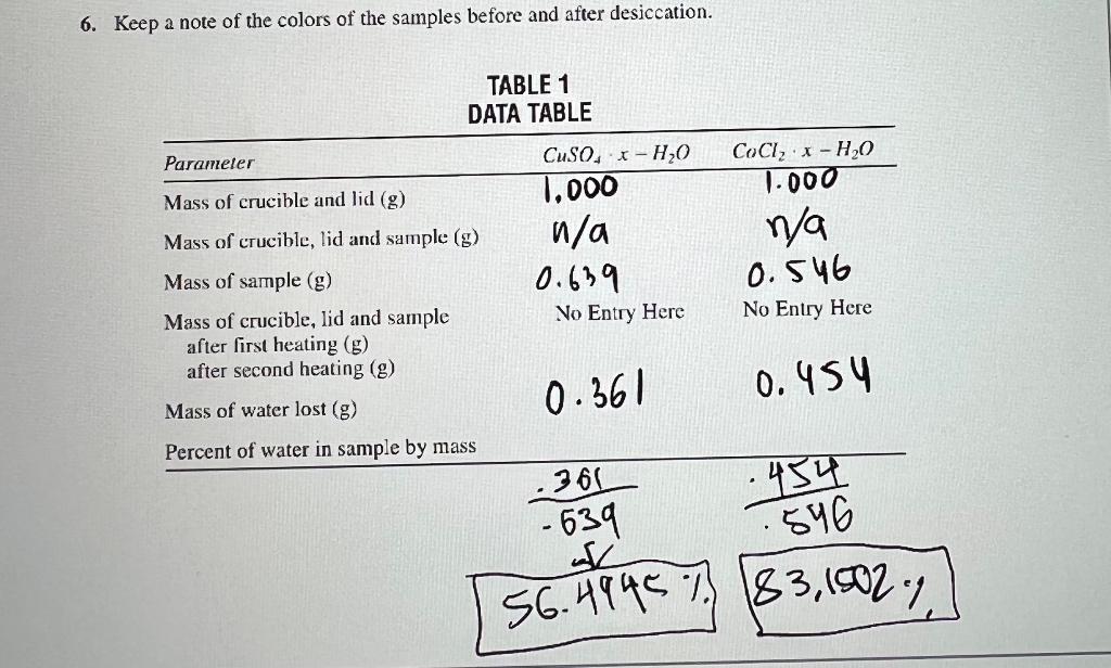what is the a) percent of anhydrate in sample by | Chegg.com