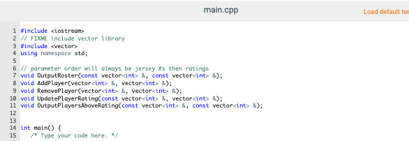 Solved main.cpp Load default ter 1 #include 2 // FIXME | Chegg.com