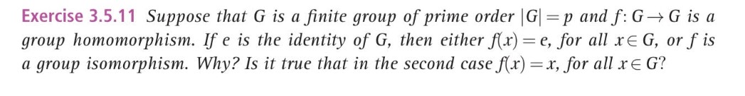Solved Exercise 3.5.11 Suppose that G is a finite group of | Chegg.com