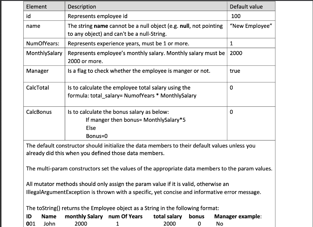Solved I need a java program for this, one class is an | Chegg.com