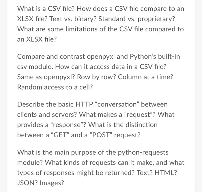 Solved What is the main purpose of the python-requests | Chegg.com