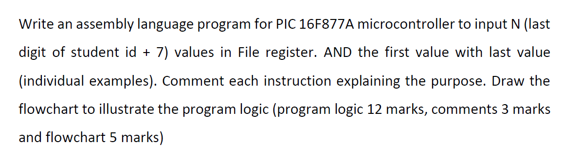 Solved Write an assembly language program for PIC 16F877A | Chegg.com